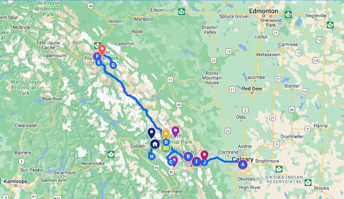 Itinerario de viaje Montañas Rocosas de Canadá en 15 días